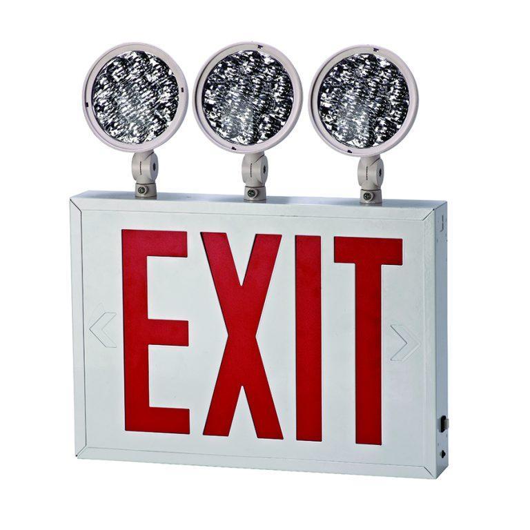 EL-7027BR-NYC LED EMERGENCY EXIT SIGN COMBO WITH ADJUSTABLE HEADS - Mircom